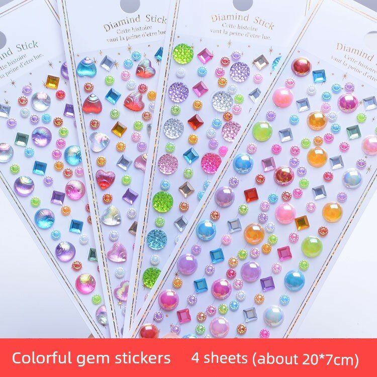 Наклейки для детей, наклейки с драгоценными камнями и бриллиантами, наклейки с кристаллами для переодевания