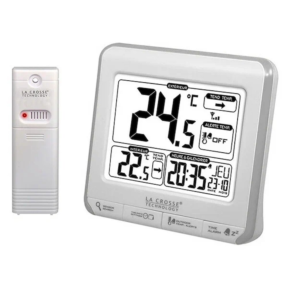 Термометр LaCrosse WS6811WHI-SIL, с наружным датчиком, серебро