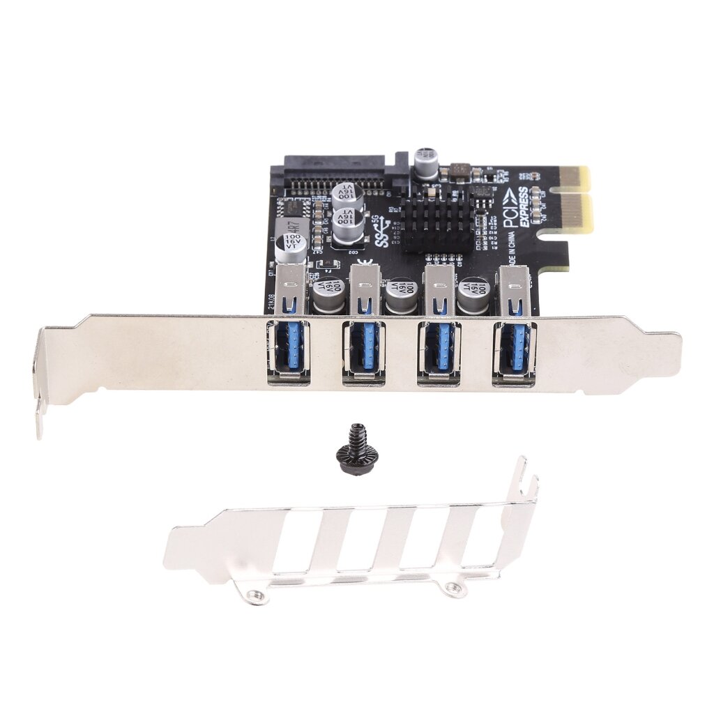 4-Портовый Концентратор PCI-E к USB 3.0 Адаптер Карты Расширения PCI Со Скоростью 5 Гбит/с Аксессуары