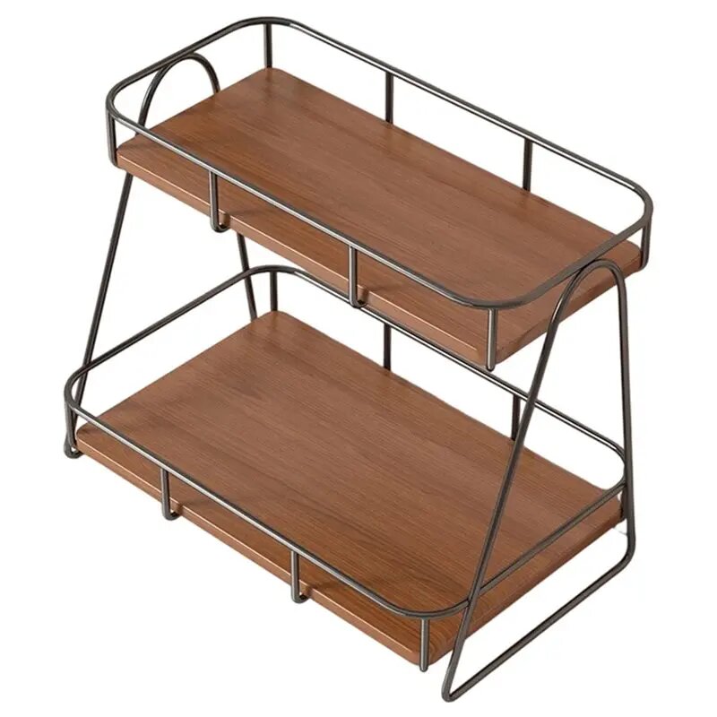 Деревянная двухъярусная подставка для ванной