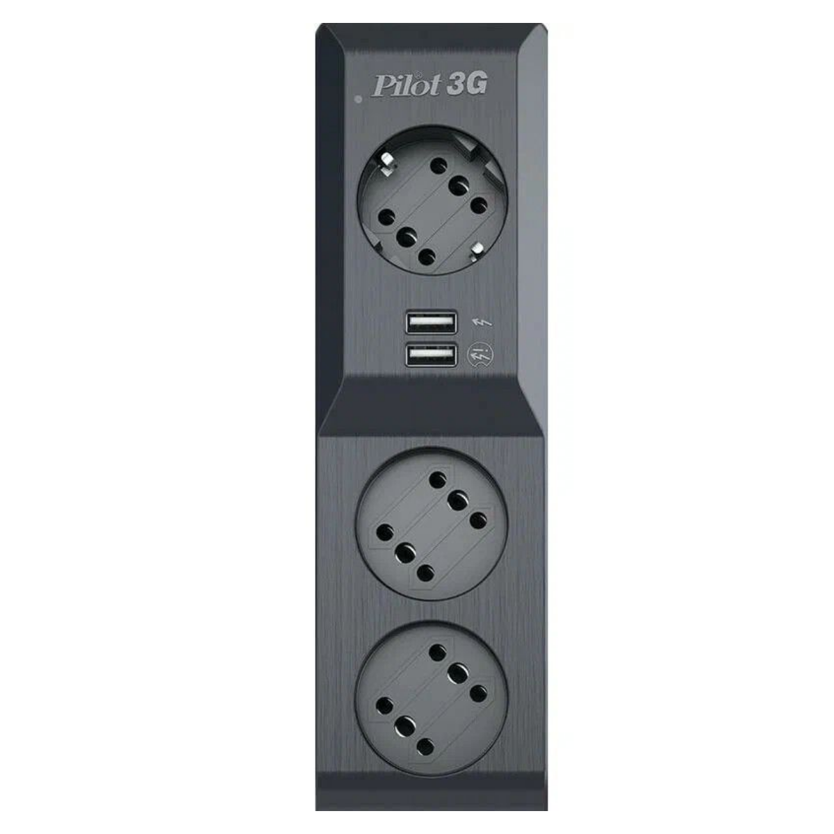 Сетевой фильтр Pilot 3G, темно-серый, 1.8 м, 3 розетки, 2 разъема USB