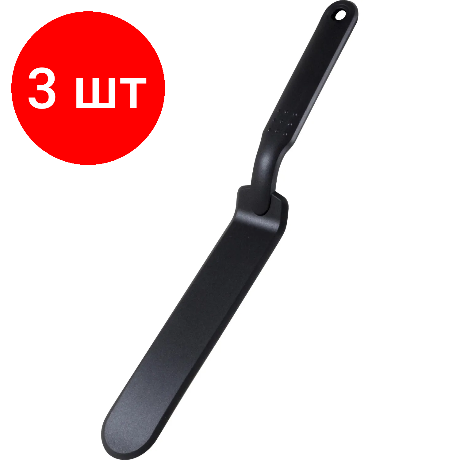 Комплект 3 штук, Лопатка кондитерская (черный нейлон) CUOCO 32х4 cм