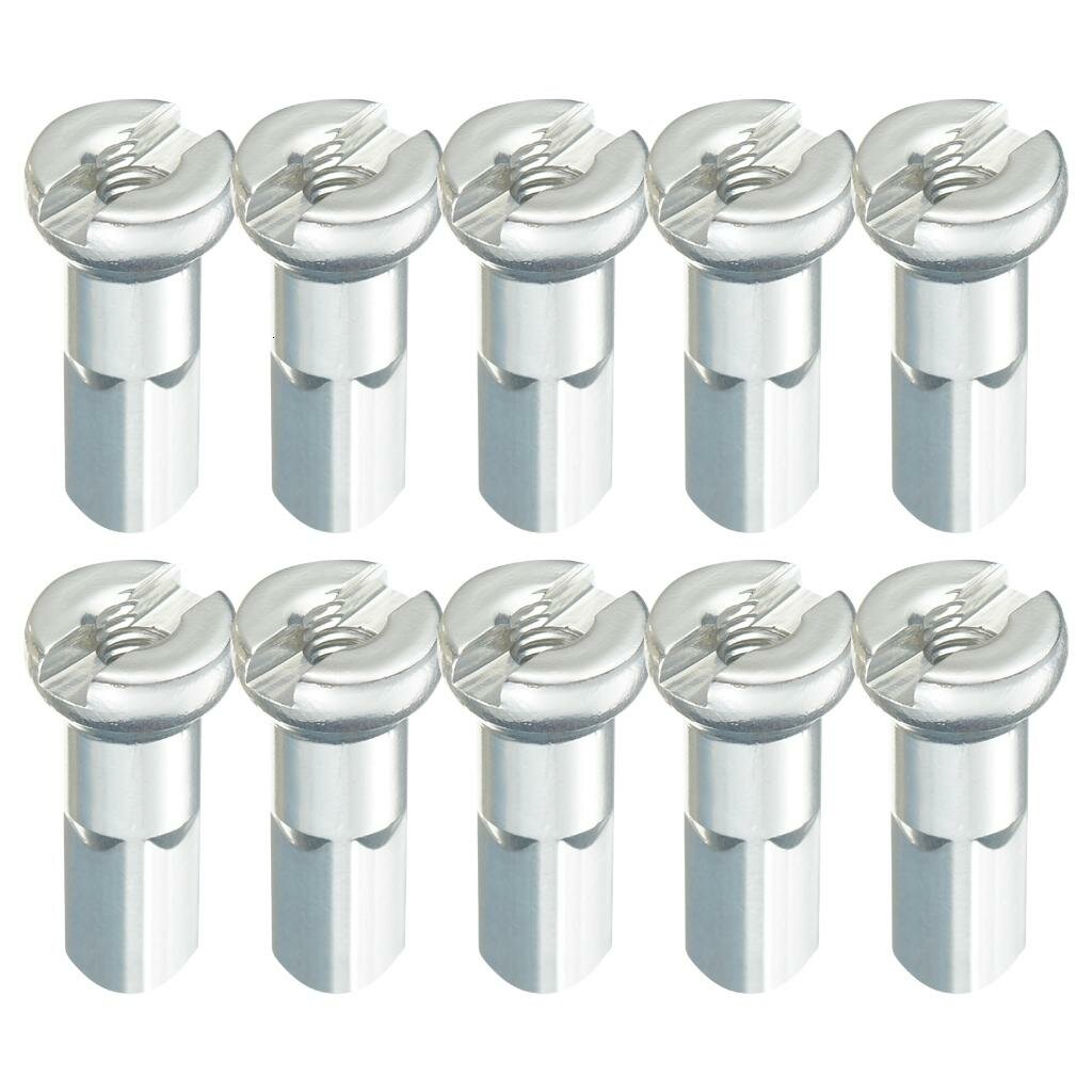 Ниппели для спиц велосипеда, 10 шт, Серебро