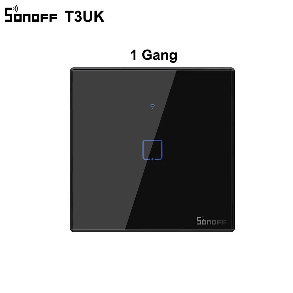 SONOFF TX T2/T3 UK Smart Wifi Сенсорный выключатель света T3UK Black 1C