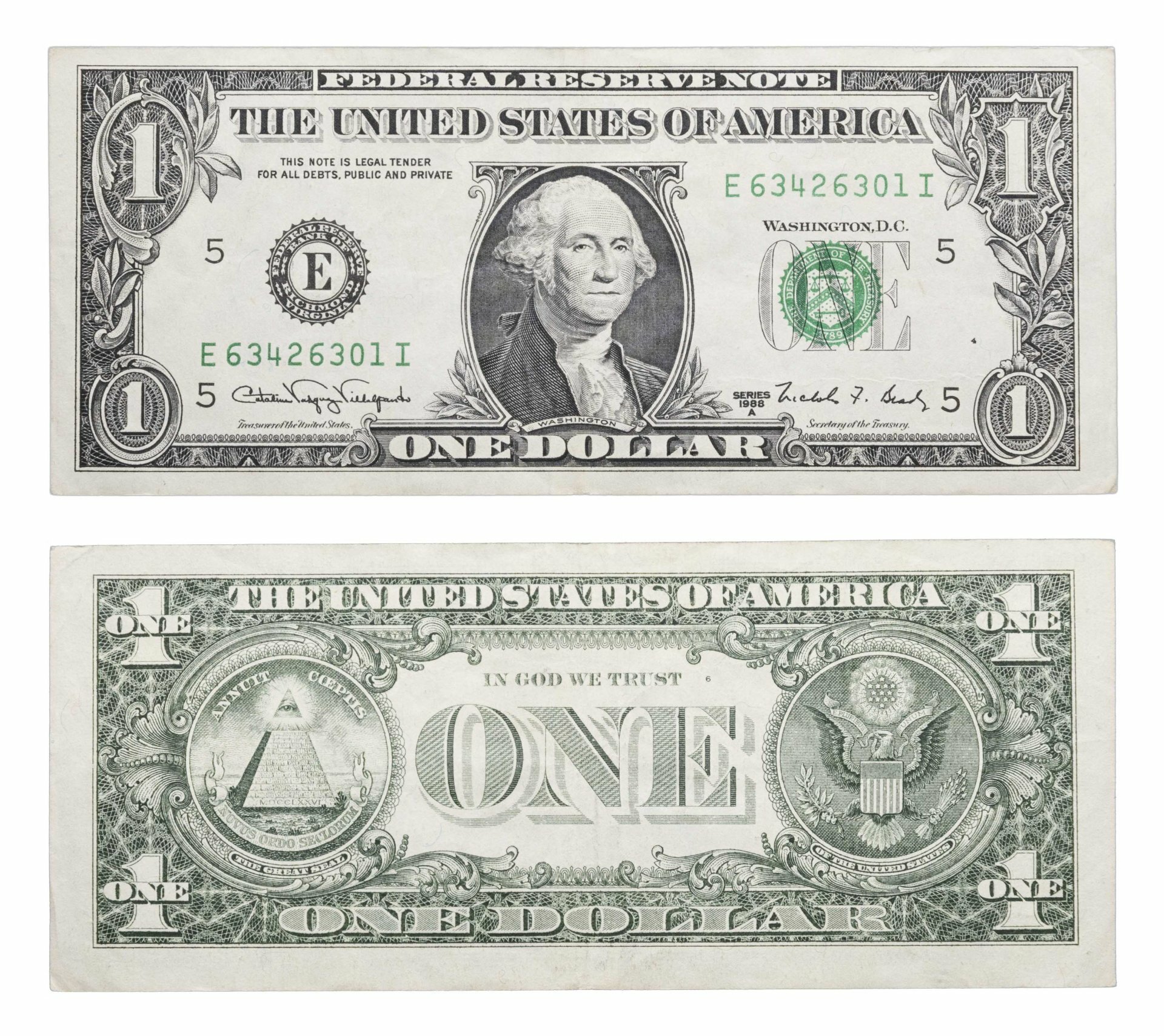 США 1 доллар 1988A Pick 480b E-Ричмонд