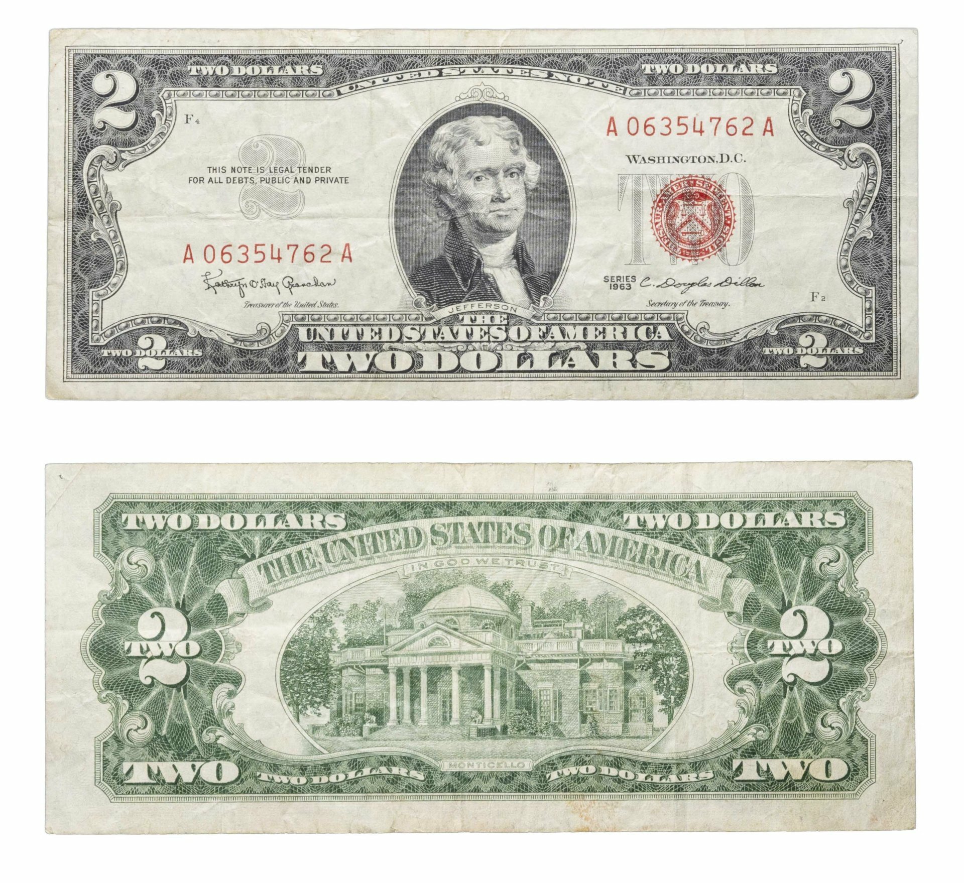 США 2 доллара 1963 AA