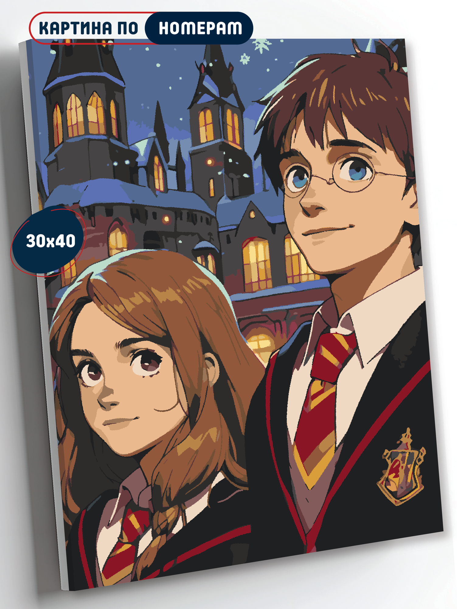 Картина по номерам "Гарри и Гермиона", Холст на подрамнике 30х40