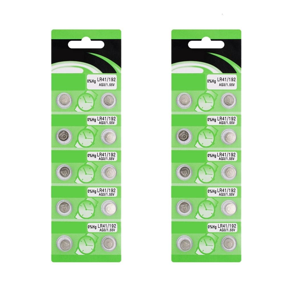 10шт/20шт Щелочные кнопочные аккумуляторы AG3 LR41, долговечный источник питания для пультов дистанционного управления и мини-фонарей