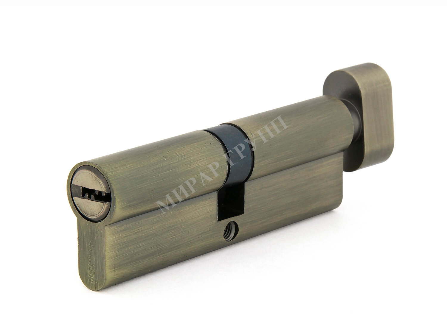 Цилиндровый механизм (личинка для корпусов замков, входных и межкомнатных) Palladium (Китай) ключ-вертушка серии ZN античная бронза 45/45