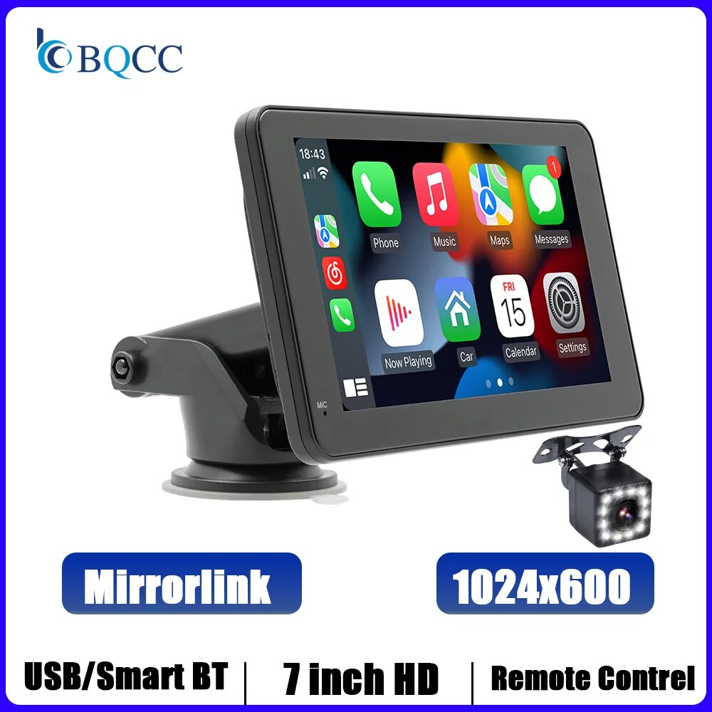Универсальный Автомобильный MP5-плеер BQCC 7" HD С Поддержкой Carplay, Android Auto, B5306 12LED