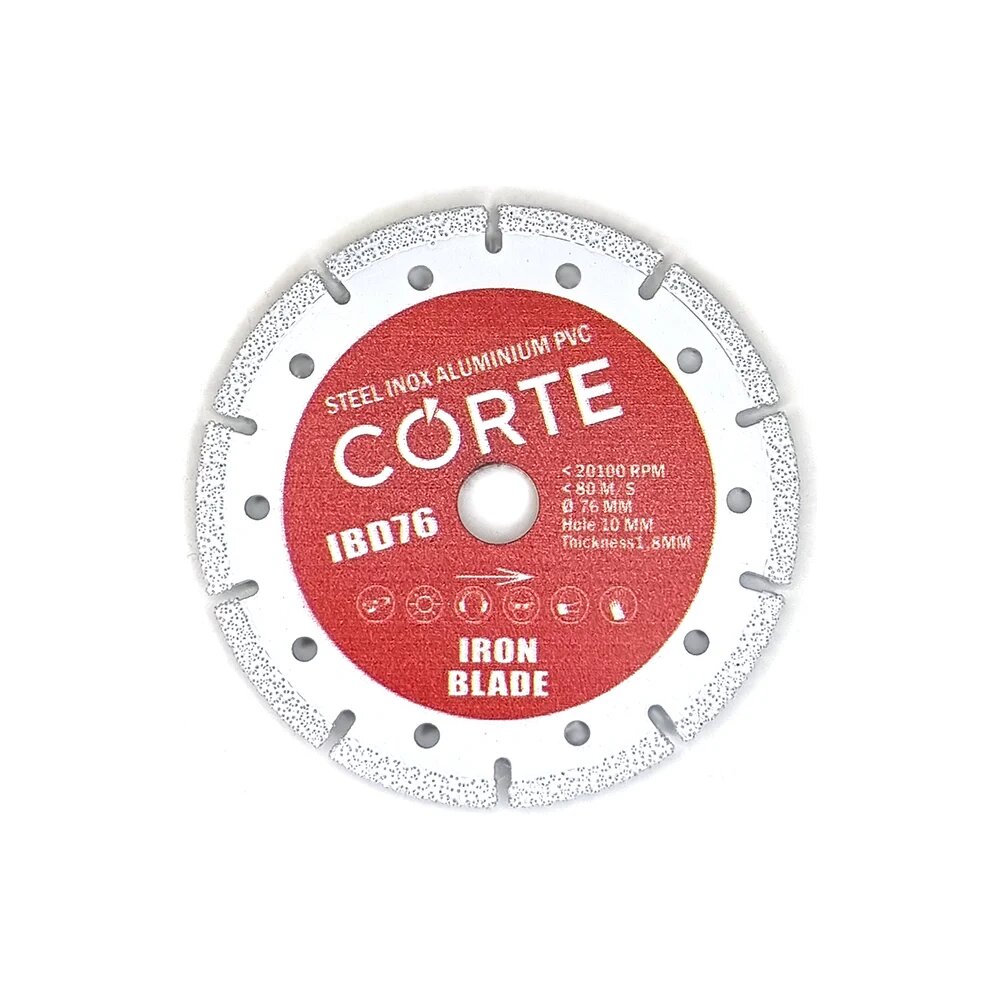 CORTE Диск алмазный для мини УШМ 10 мм 76х1,8х3 мм. IRON BLADE IBD76