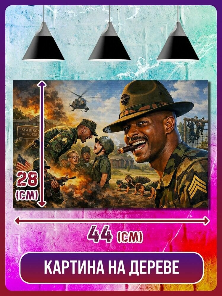 Картина интерьерная на дереве фильм Майор Пейн (комедия, Major Payne) - 52512301