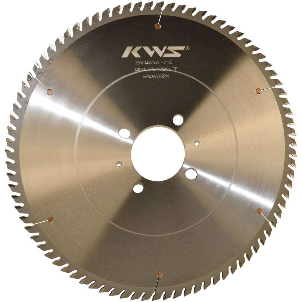 Пильный диск KWS 400х75х4.4/3.2х84T TP 08050-4007544084TP универсальный для реза по ЛДСП и МДФ с продольным резом