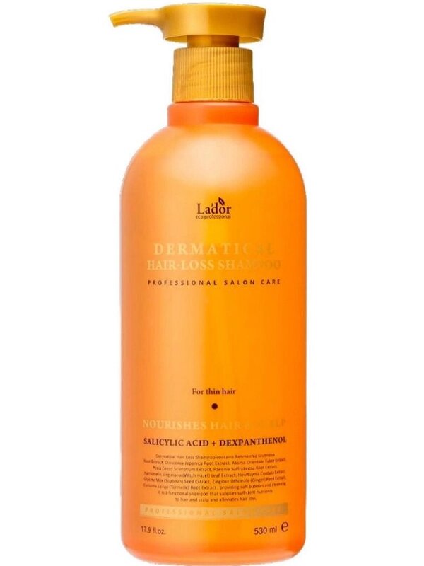 Lador Укрепляющий шампунь для тонких волос Dermatical Hair-Loss Shampoo For Thin, 530 мл
