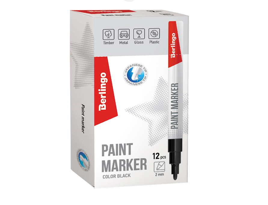 Маркер-краска Berlingo "Uniline PA200", черная, 2мм, BMk_02201