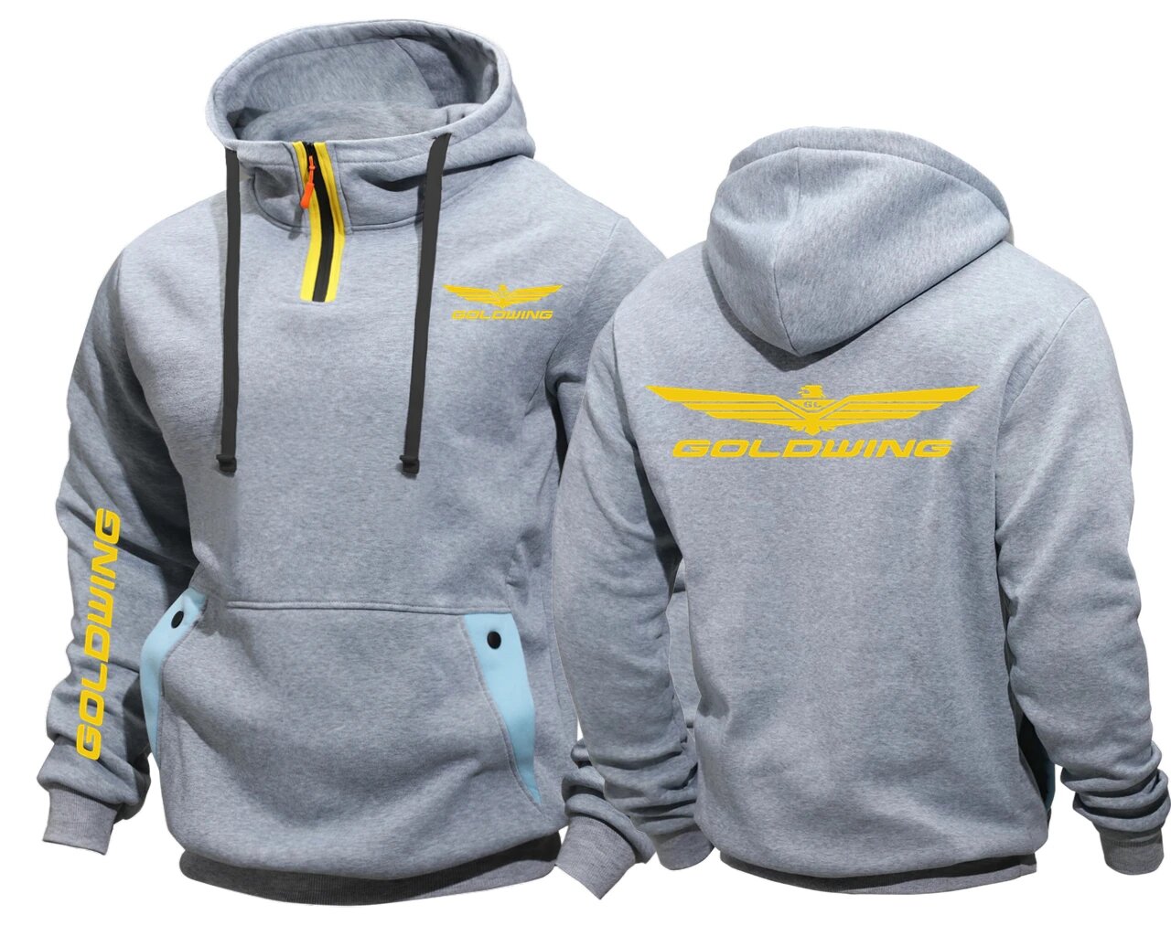 Мужские байкерские толстовки Goldwing Gl1500 GL1800 с капюшоном Серый, XXXL, серый