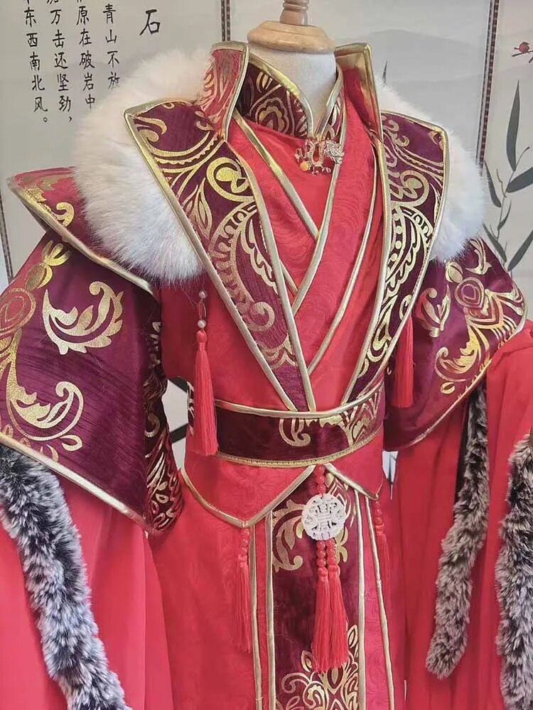 Китайский ханьфу костюм красный 6XL 6XL Custom