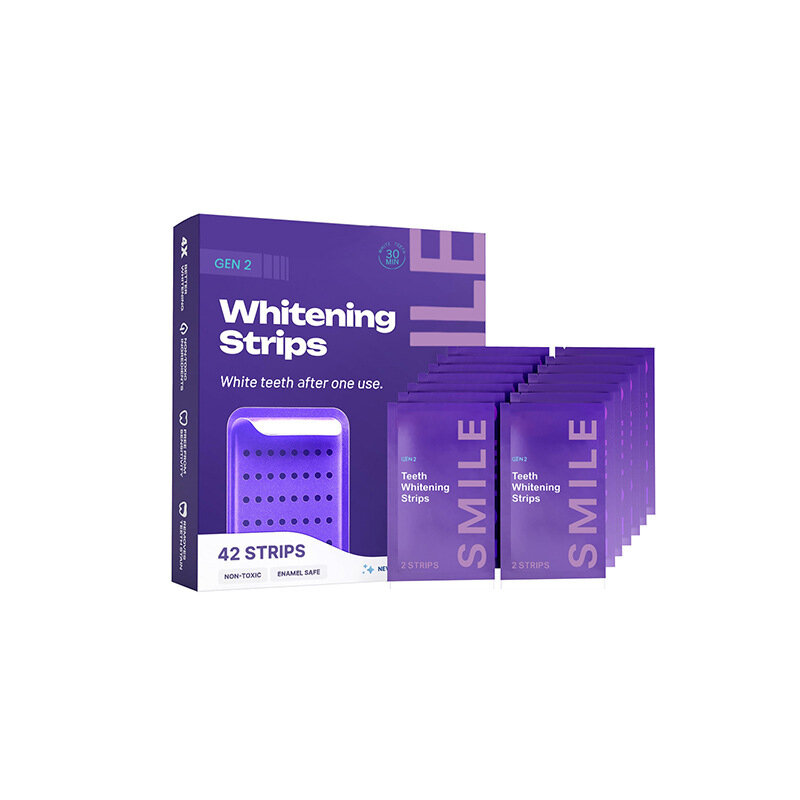 Стрипы для отбеливания зубов Dr De-nt Purple, уход за эмалевым слоем