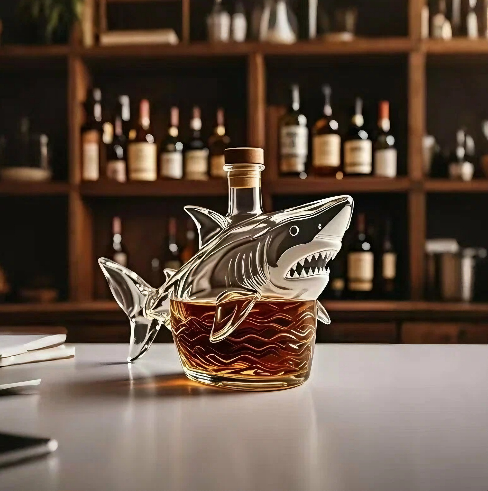 Бутылка виски "Акула", Креативный дизайн винной бутылки, Shark Whiskey Bottle