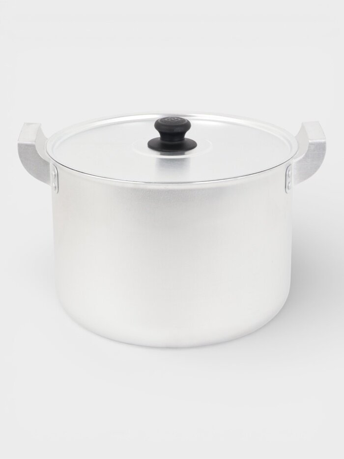 Кастрюля, 10 л, d=26 см, металлические ручки и крышка, листовой алюминий 1.5 мм, серебристая