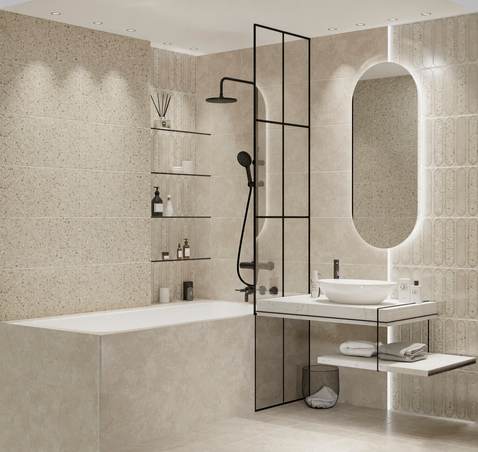 Плитка Настенная Azori Amarone Terrazzo бежевый 31,5Х63 см 1,79 м²