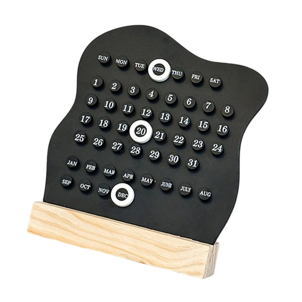 Настольный Календарь Настольный Календарь Деревянный Вечный Календарь Ретро Месяц Отображение Даты Настольные Украшения для Офиса Дома