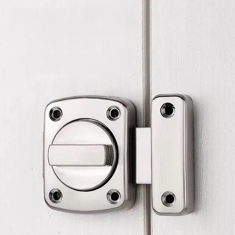 Задвижка механическая универсальная, защелка поворотная для распашных дверей, 55 мм