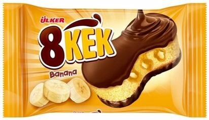 Кекс Ulker 8 KEK "Бисквитный", с банановой начинкой, 40 г, 365 день хранения