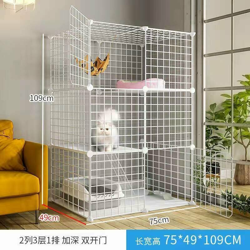 Клетка для кошек с туалетом, вилла, очень большая, свободное пространство, внутренняя пустая клетка, домик для кошек, трехъярусное маленькое кошачье гнездо