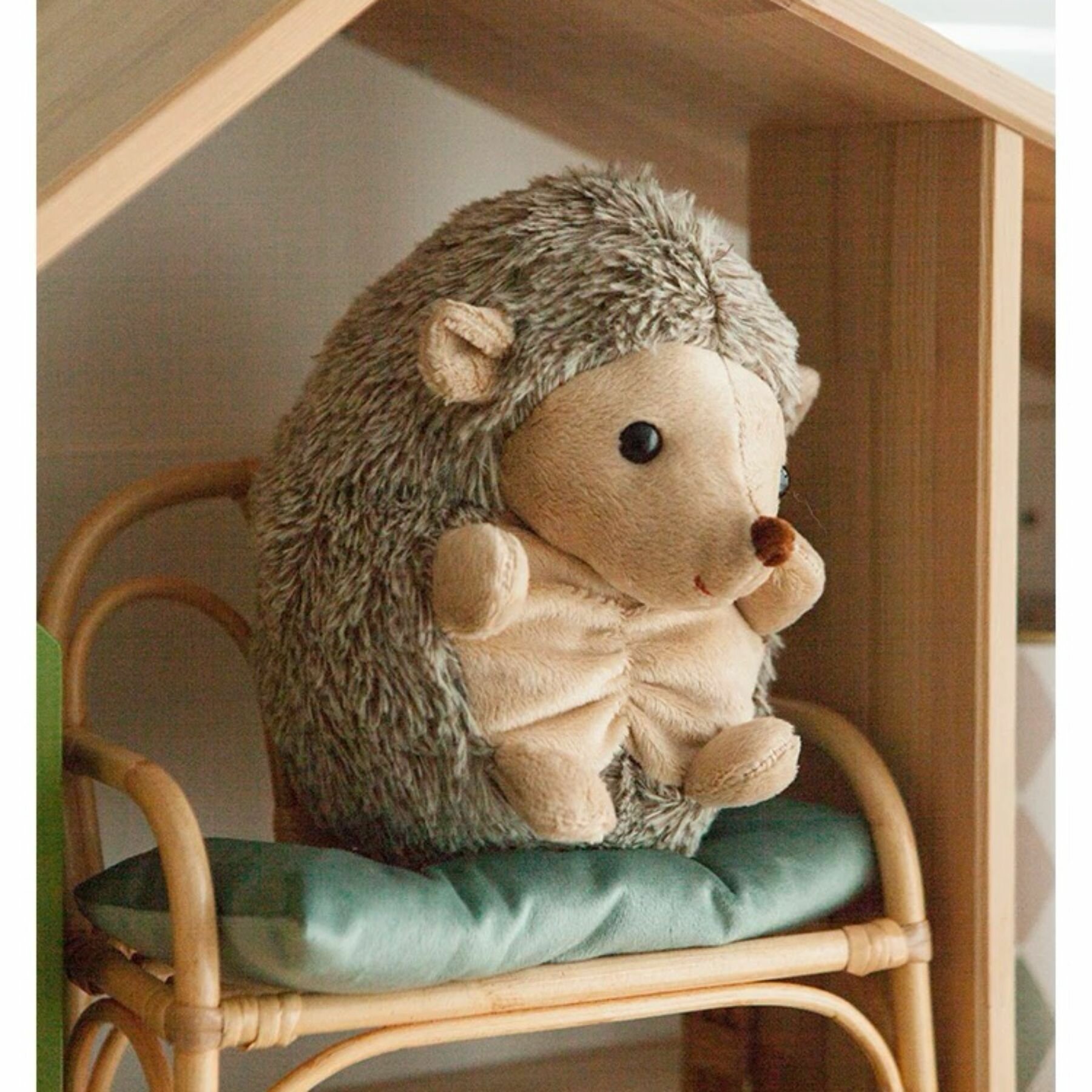 Новая подушка для игр с маленьким животным из льна в стиле новой скандинавской лесной тематики, плюшевая игрушка-ежик для декора