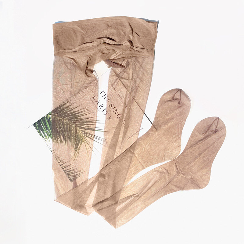 Растопленные высокоплотные бесшовные чулки с сеткой 0.01D для женщин, ультратонкие, шелковистые, прозрачные, плюс размер, бесшовные