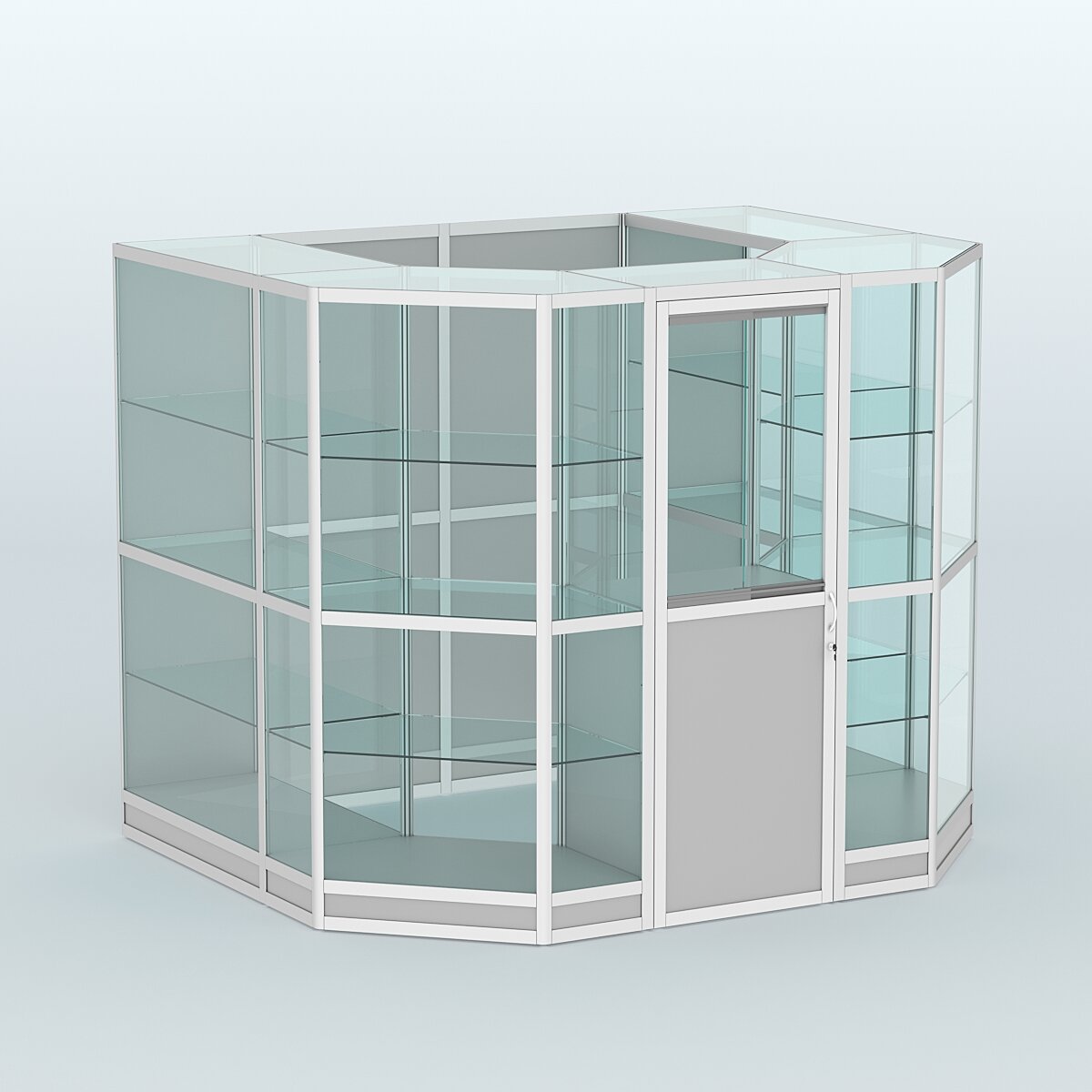 Павильон из профиля пристенный №7г (4,32 кв. м), Серый