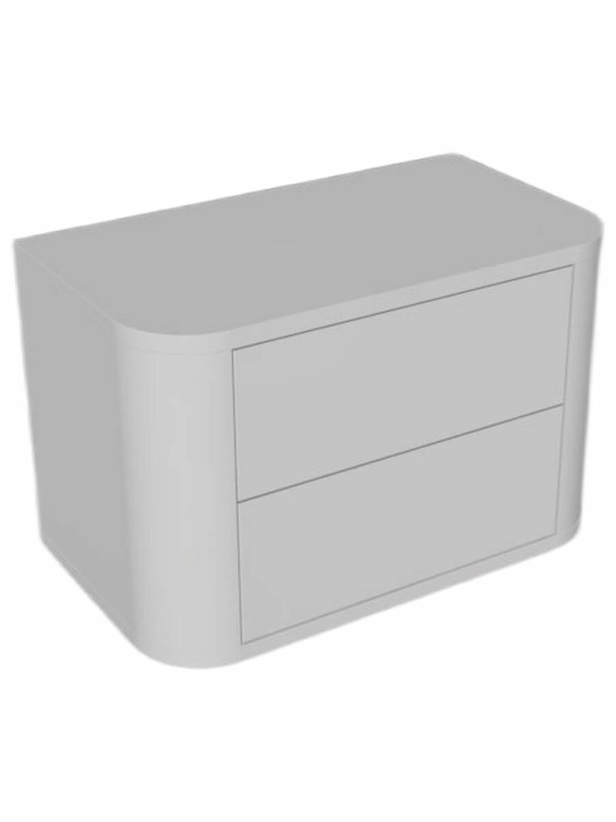 Тумба прикроватная подвесная серая полукруглая МДФ с закругленными углами