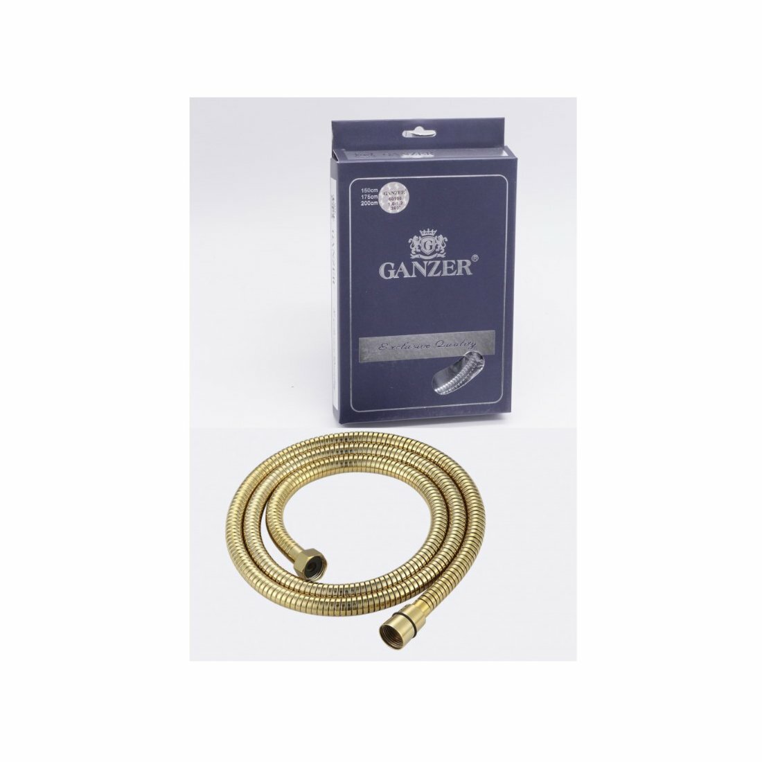 Шланг для биде Ganzer GZ60100-Е 100 см золотой, гибкий, латунь, система быстрого монтажа