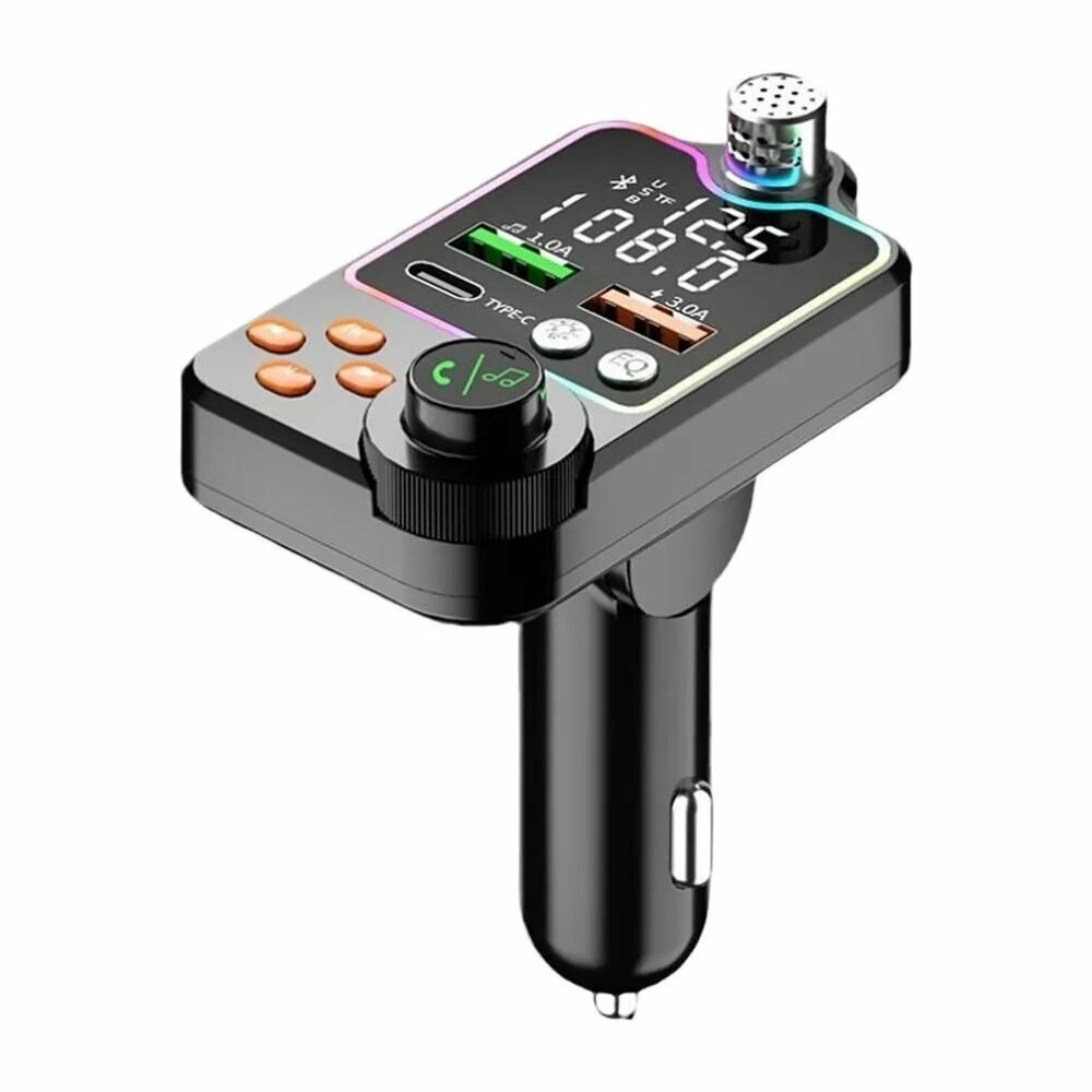 Блютуз адаптер для авто / FM трансмиттер bluetooth / ФМ модулятор для автомобиля / Bluetooth адаптер для автомобиля