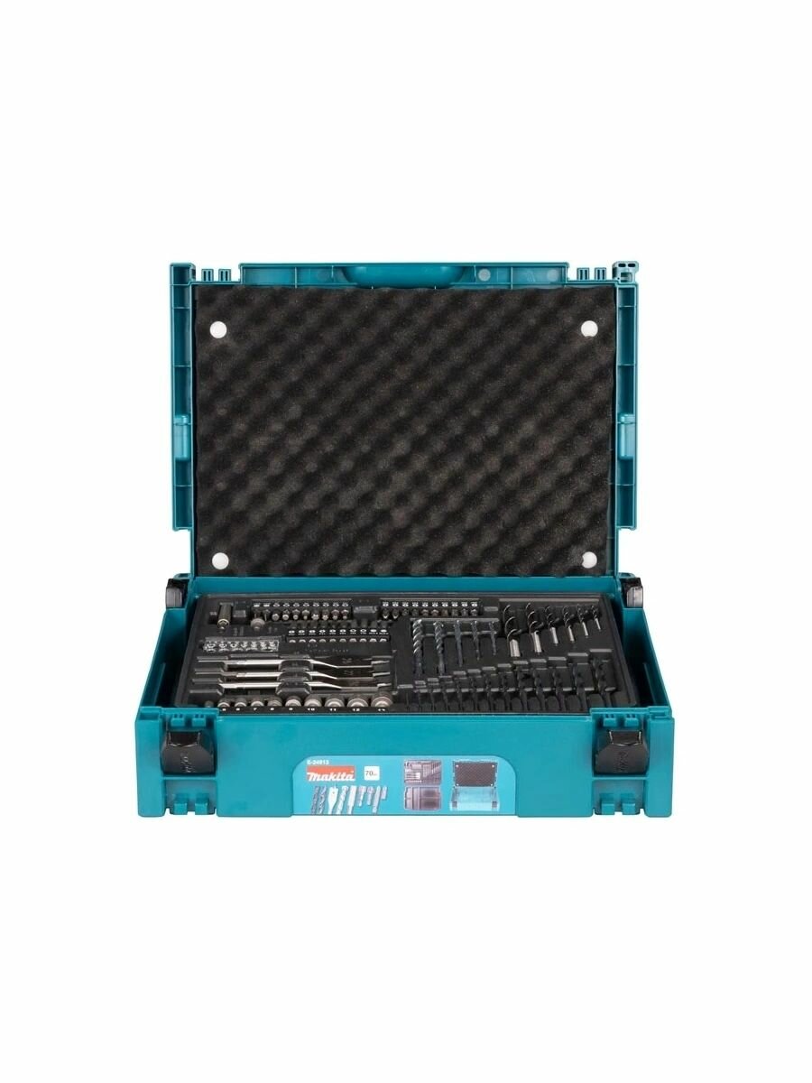 Набор оснастки Makita Makpac E-24913, по дереву/металлу/бетону, шестигранный, 70шт