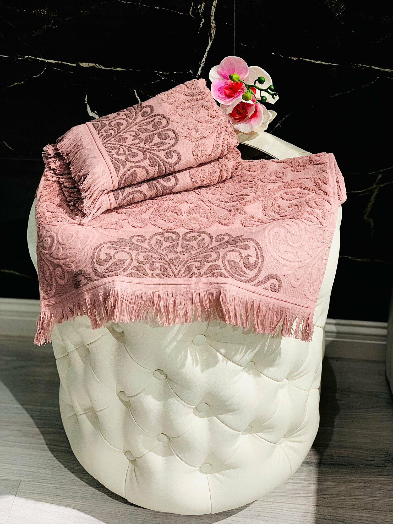 EVRAHOME полотенце хлопковое премиум для отелей SPA и гостиниц турецкое 100% 1 шт, розовое