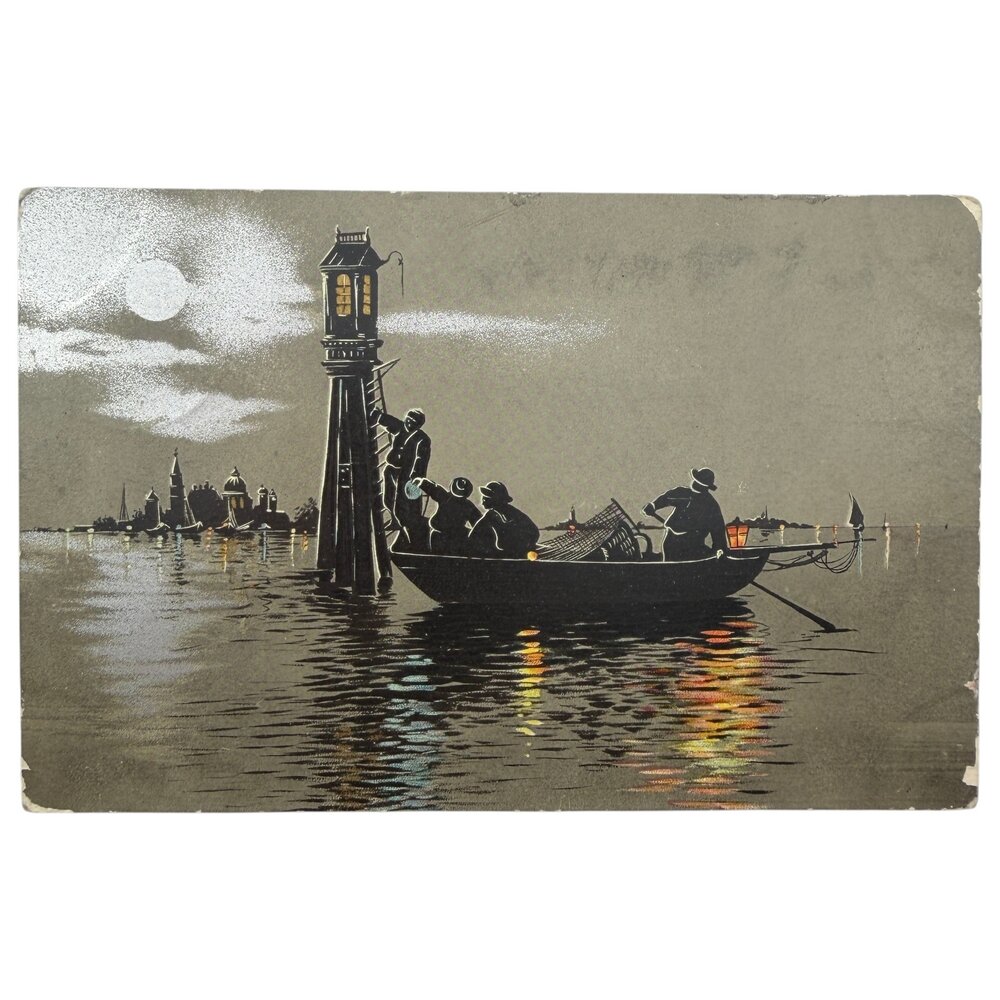 Почтовая открытка "Ночная симфония Венеции" 1900-1905 гг. Германская Империя