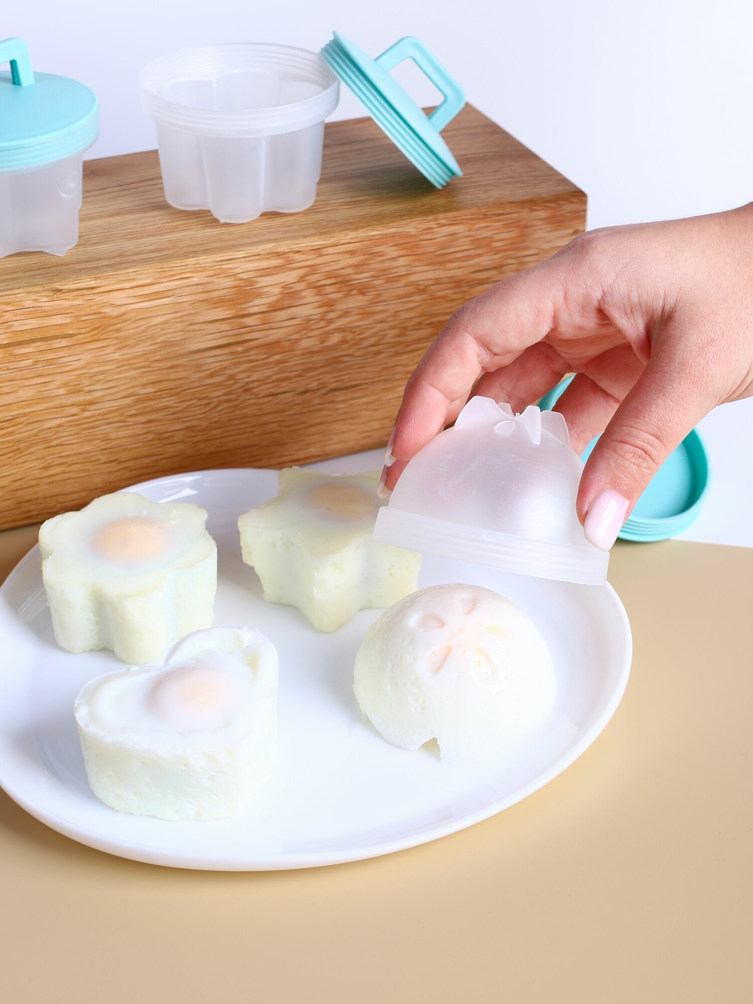 Набор форм для варки яиц, погружные Home Chef, цвет голубой 4 штуки