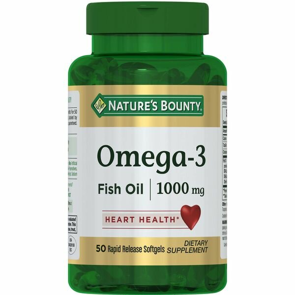 Рыбий Жир Омега-3 Nature's Bounty/Нэйчес баунти капсулы 1000мг 50шт