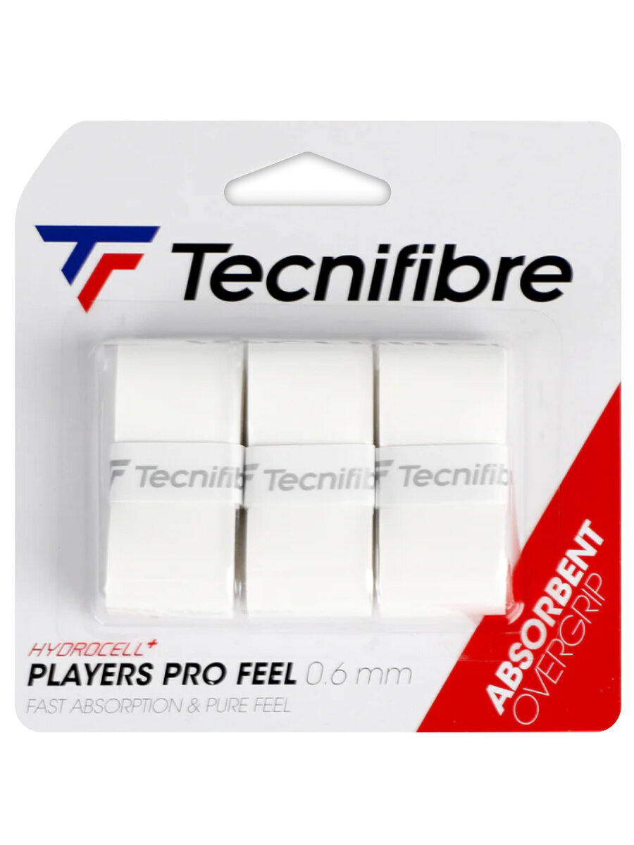 Обмотка для ручки ракетки Tecnifibre Overgrip Players Pro Feel x3 White 52PLAPROWH