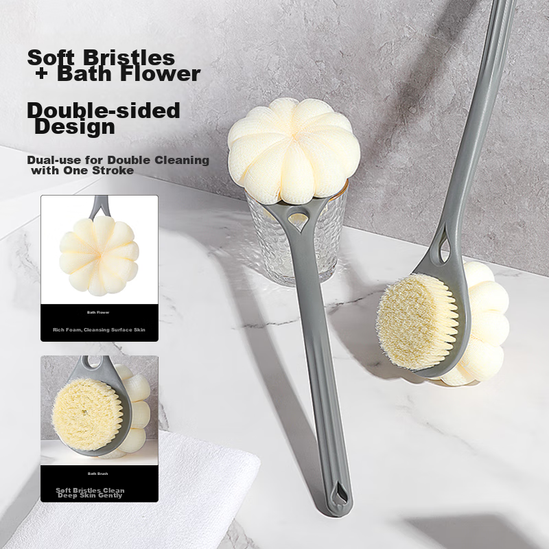 Creative Art Bath Brush, Back Scrubber, Bathing Tool, Long-Handled Back Scrubber, Enlarged Bath Sponge, Shower Accessory