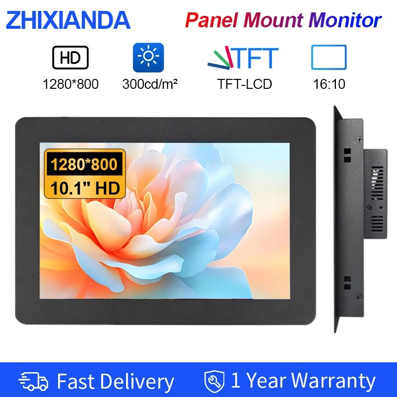 Промышленный сенсорный монитор 10.1" 1280x800, EU Plug, Without touch