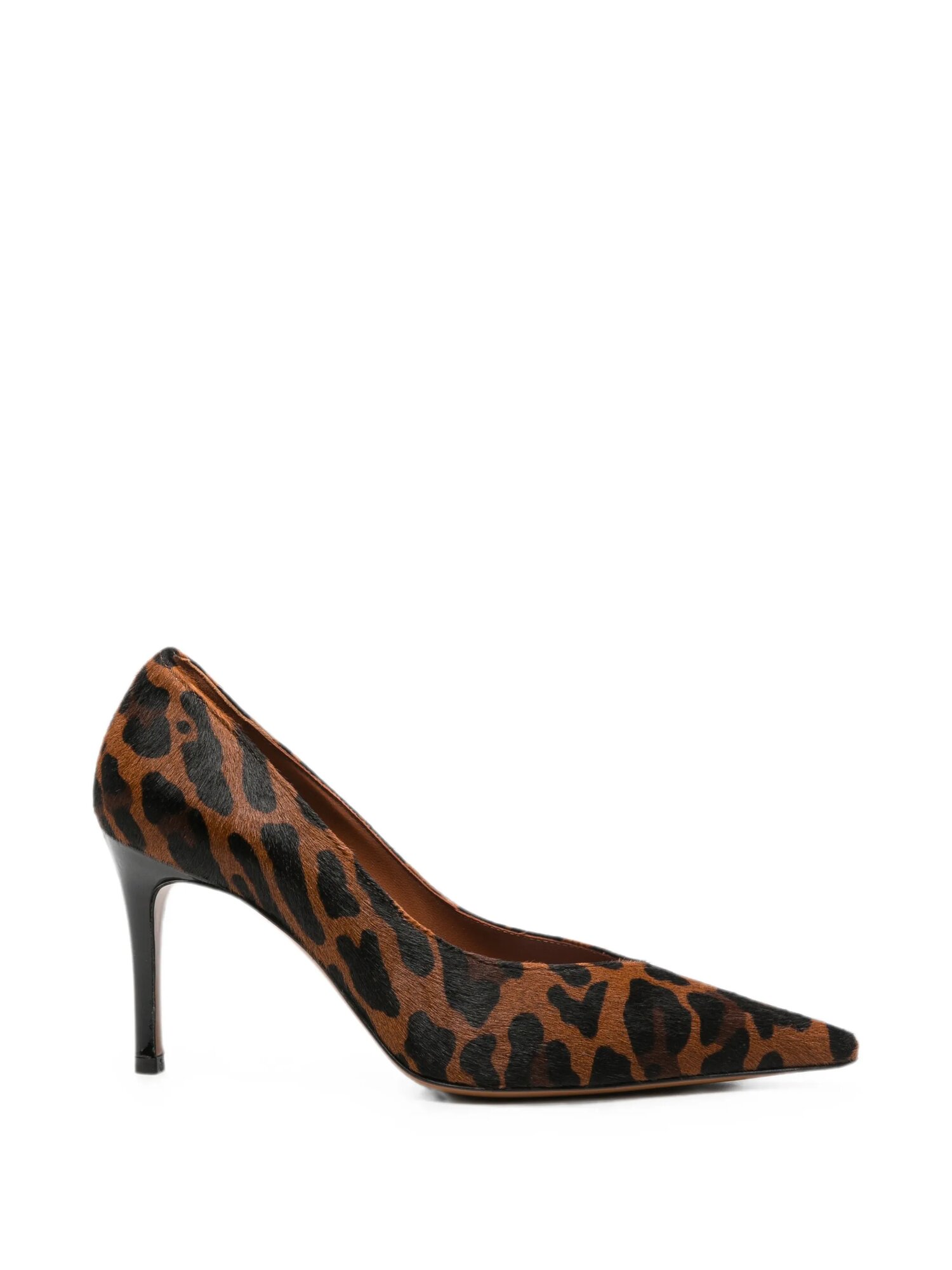 Туфли Leopard-print pointed-toe leather heeled pumps 