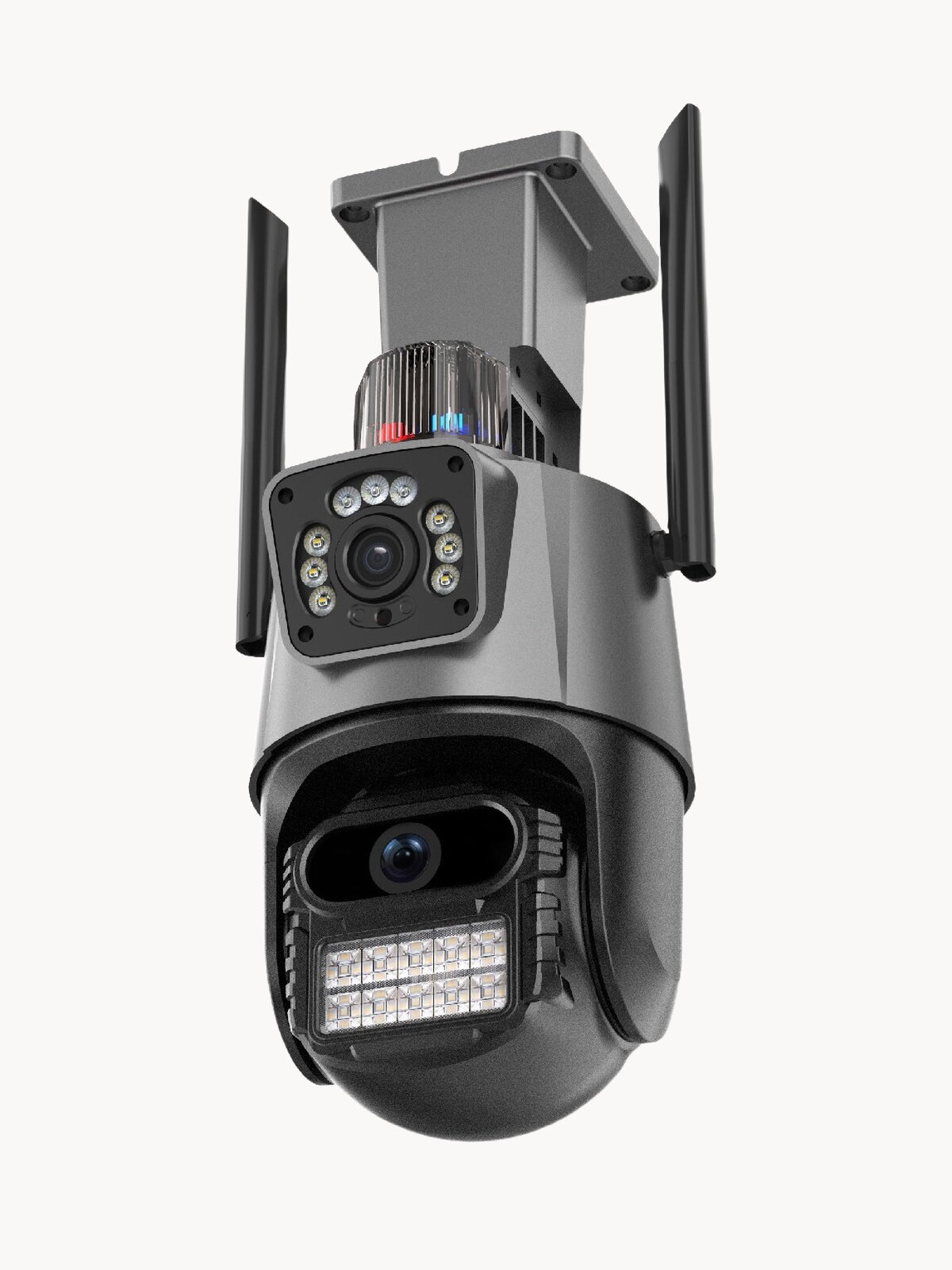 Уличная Wi-Fi камера видеонаблюдения 8 Мп Full HD 4K Камера двойная 8мп два объектива, черная