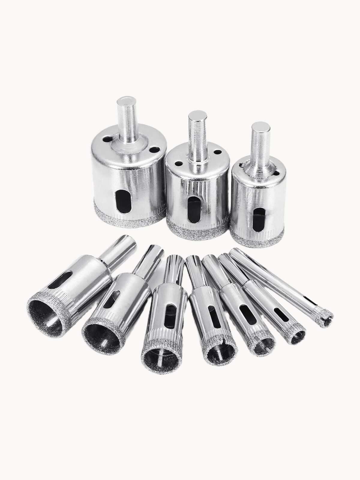 Набор коронок алмазных 10 штук, по керамической плитке, стеклу, керамограниту