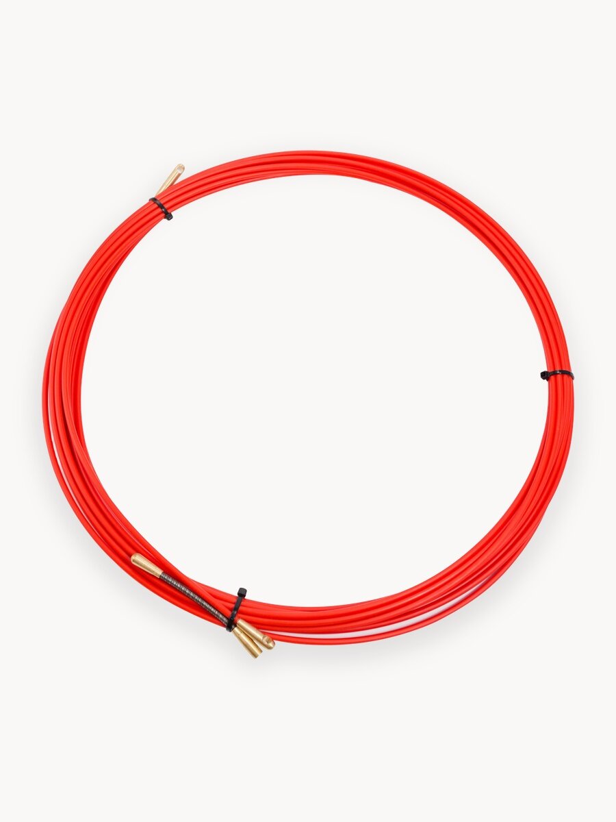 Протяжка кабельная (мини УЗК в бухте), стеклопруток, d=3,5 мм, 7 м красная REXANT