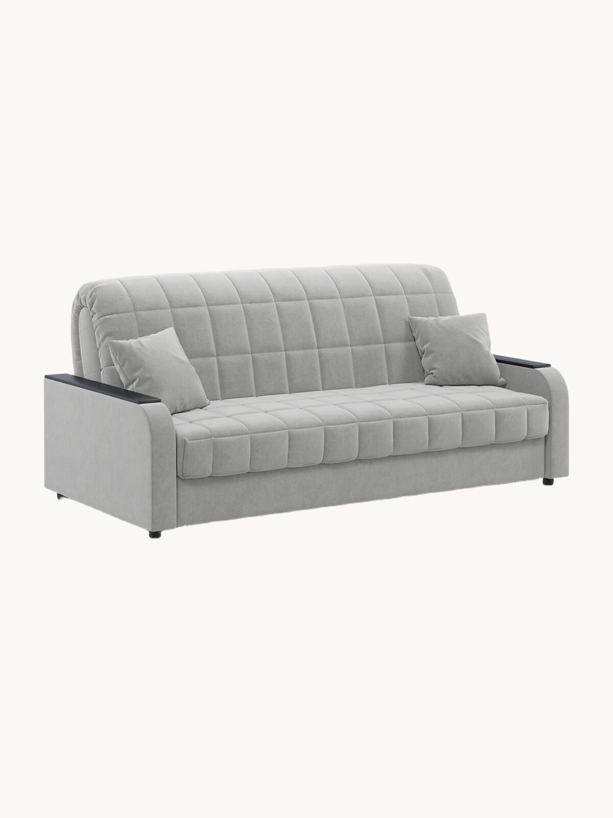 Диван-кровать раскладной, аккордеон MOON FAMILY 044, светло-серый, велюр, 203х104х90 см, спальное место 180х200 см, независимый пружинный блок (арт Z000020)