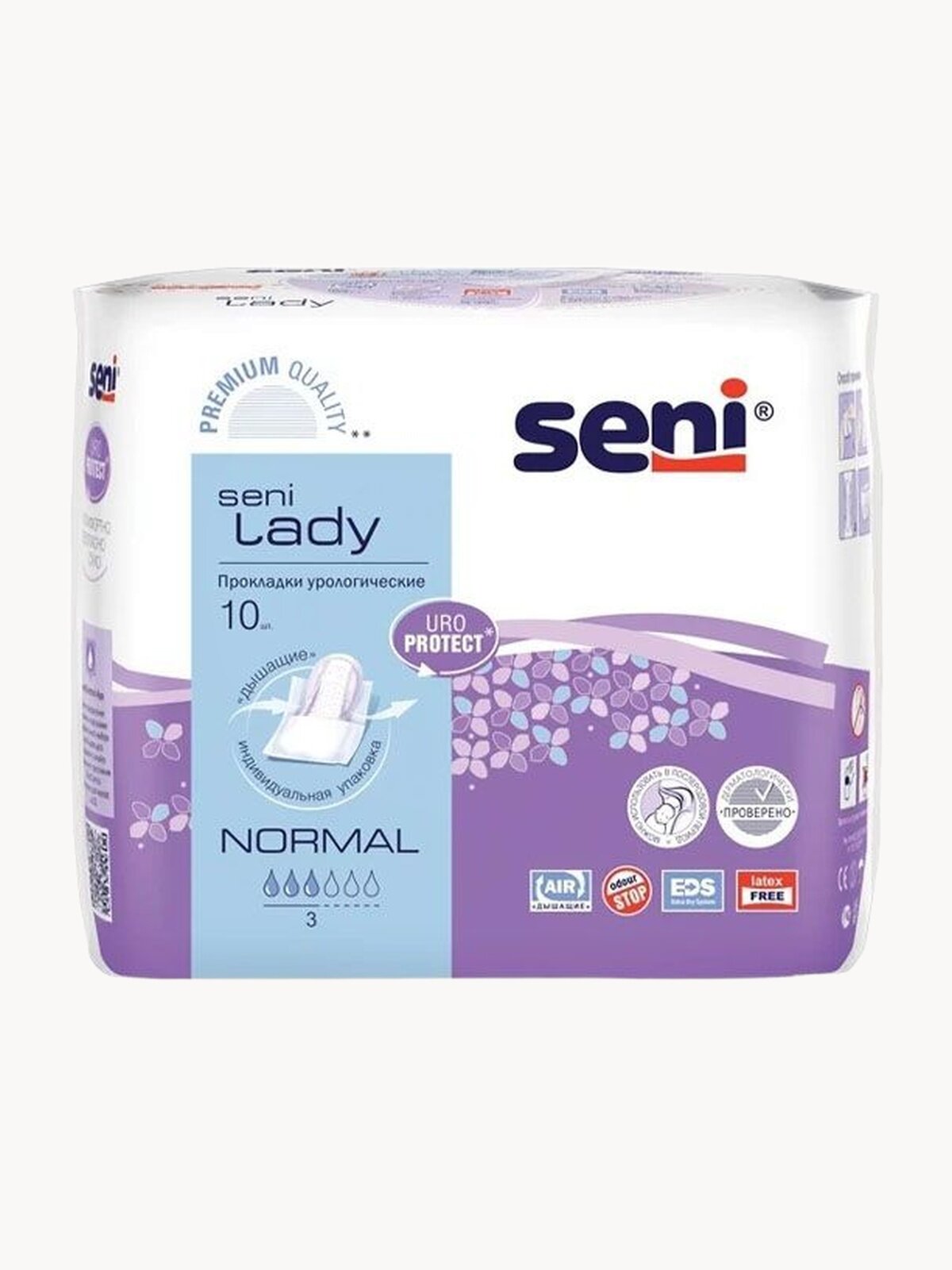 Прокладки урологические Seni Lady Normal 10 шт. х 12 уп. 3 капли