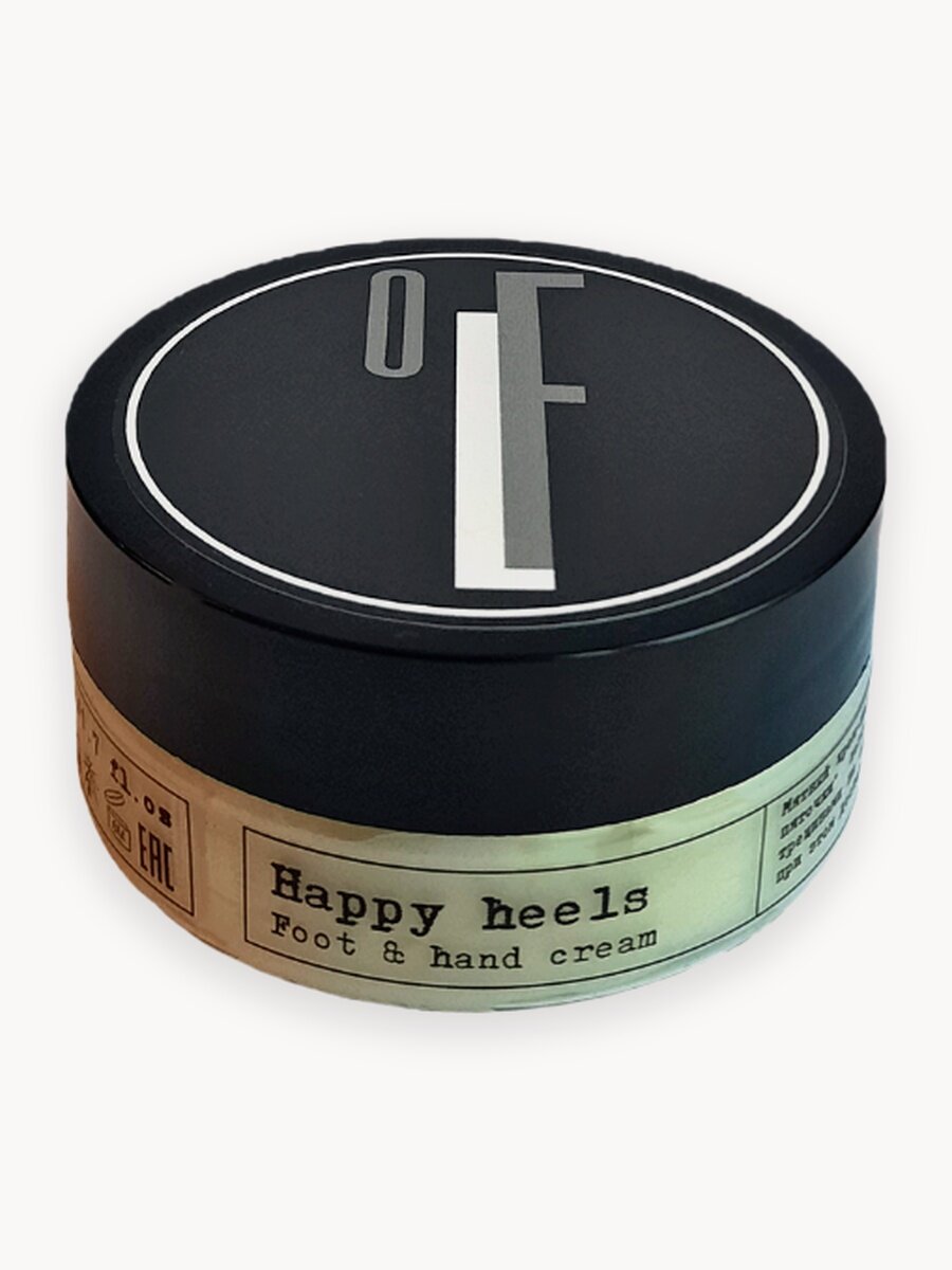Крем для ног и рук OLFACTORIUS "Happy Heels" ("Счастливые пяточки", мятный крем-пилинг с кислотами ). (50мл.)